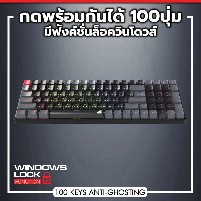 คีย์บอร์ด Signo KB-723 Mobilus Black / White RGB Mechanical Gaming ...