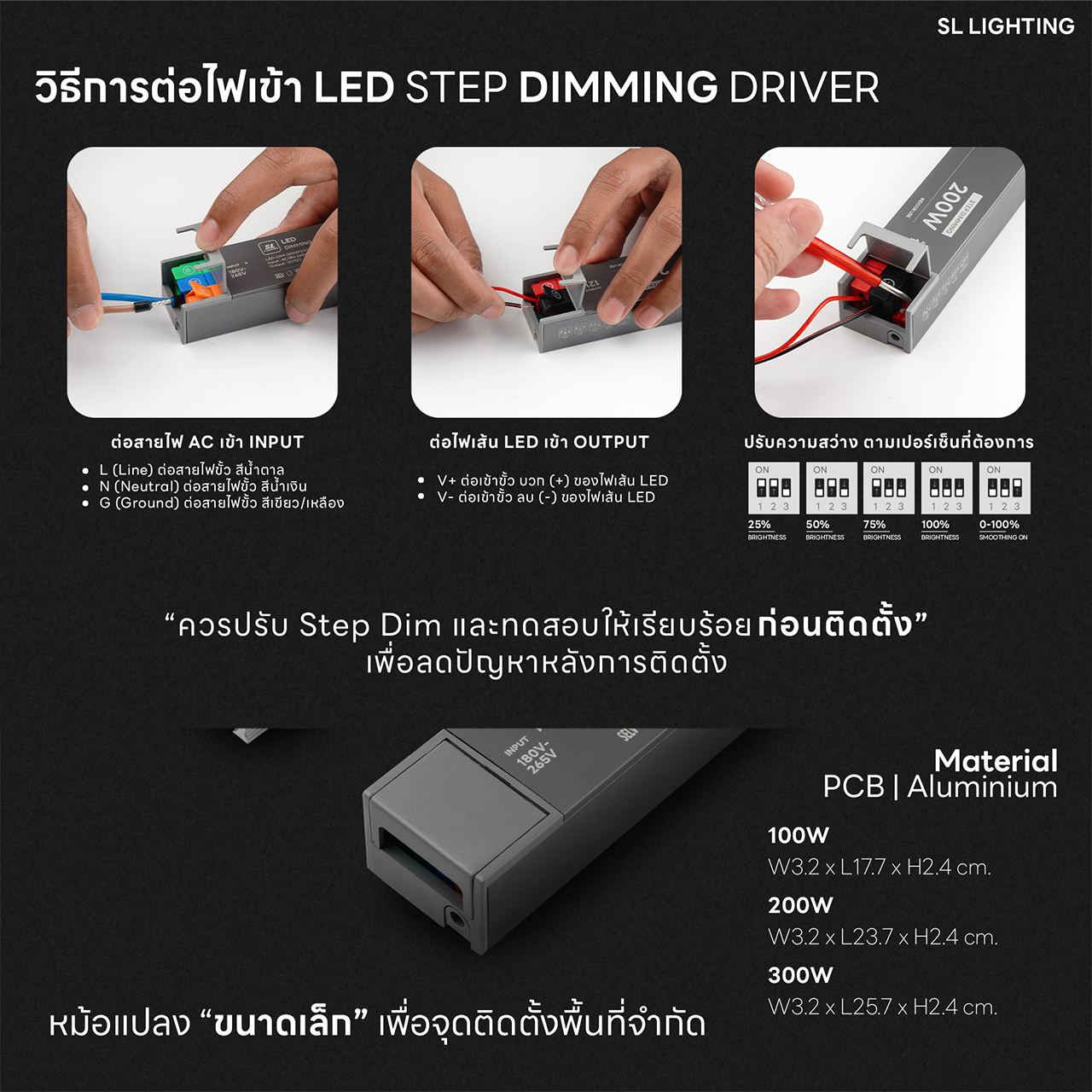 SL LIGHTING | LED Driver Step Dimming 12V หม้อแปลงไฟเส้น LED ปรับความ ...