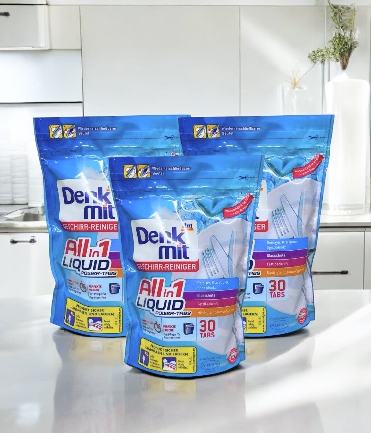 ชุดสำหรับเครื่องล้างจาน Denkmit Dishwasher ผงล้านจาน + เกลือ + น้ำยาแว ...