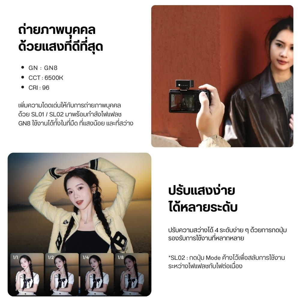 Ulanzi SL02 Mini Flash แฟลชกล้อง Hot Shoe Universal สำหรับ DSLR ...