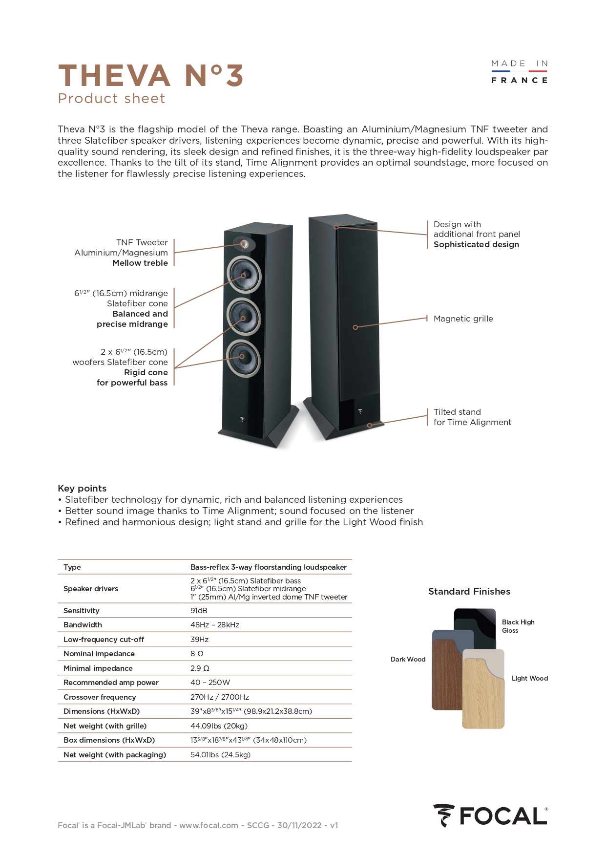 FOCAL THEVA No.3 Floor Standing Speaker ลำโพงตั้งพื้นระดับพรีเมี่ยมตัว ...