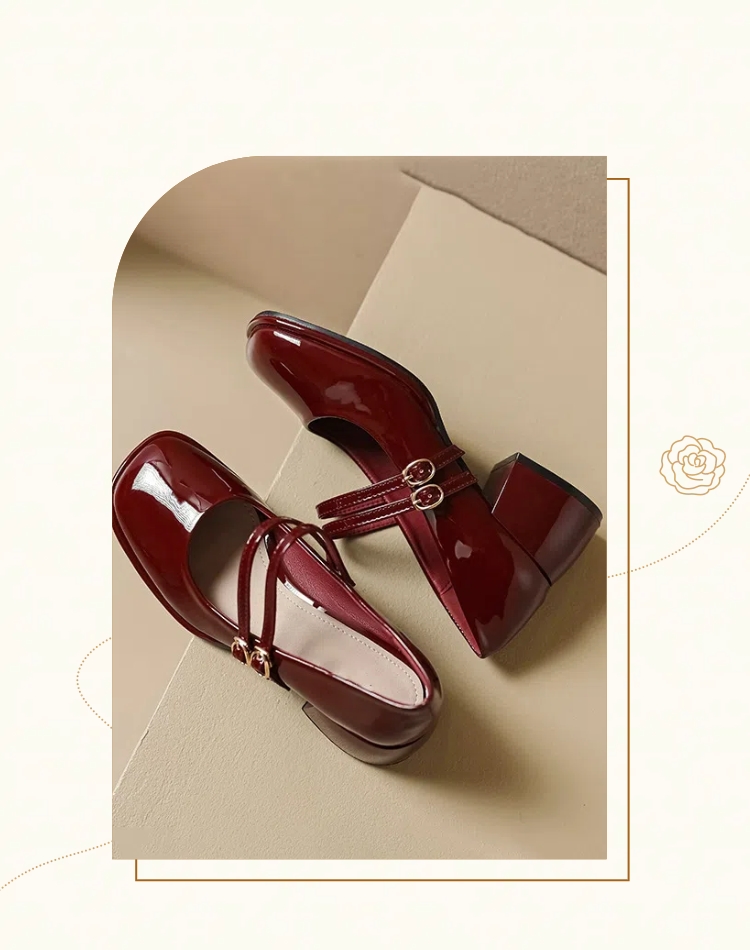 【MOLI CAT】รองเท้าส้นสูง Mary Jane หัวเหลี่ยม 5 ซม. สไตล์หรูหรา สําหรับ ...