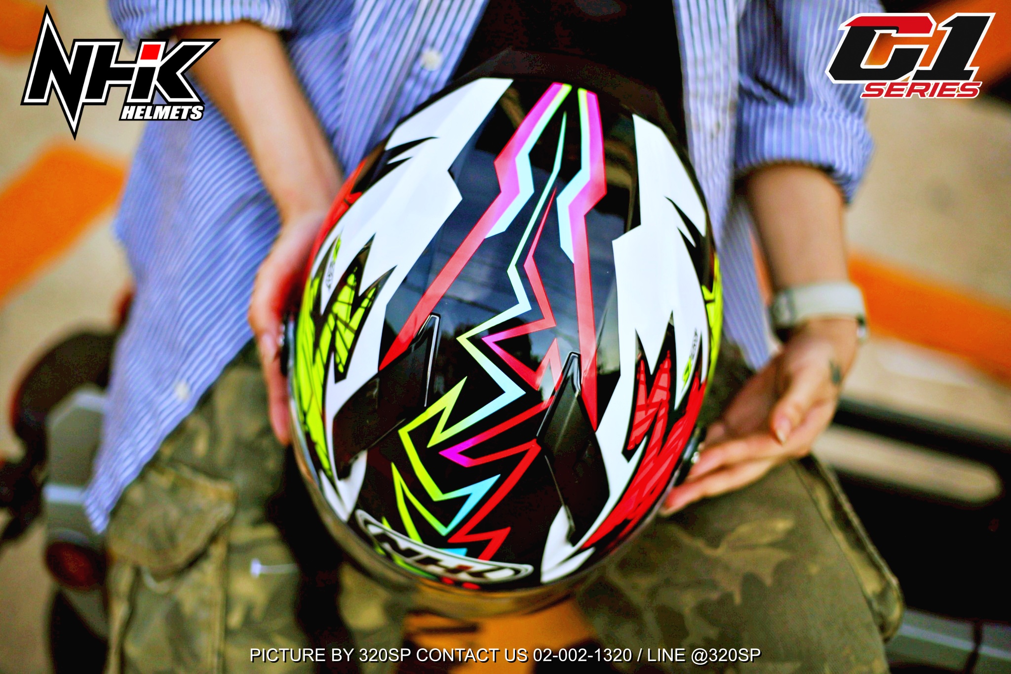 มาใหม่!! ใส่ใต้เบาะได้ทุกรุ่น!! หมวกกันน็อคครึ่งใบ NHK C1 ลายนักแข่ง ของแท้ ส่งไว!!! 320SP ...