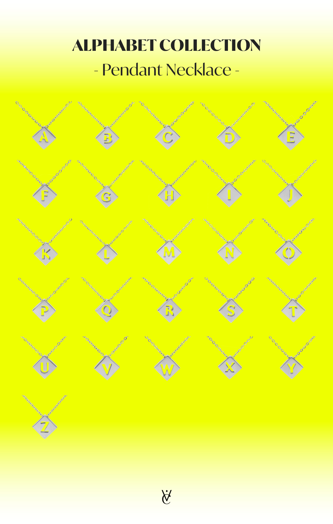 Valichain - Alphabet Necklace (White Gold) | Shopee Thailand