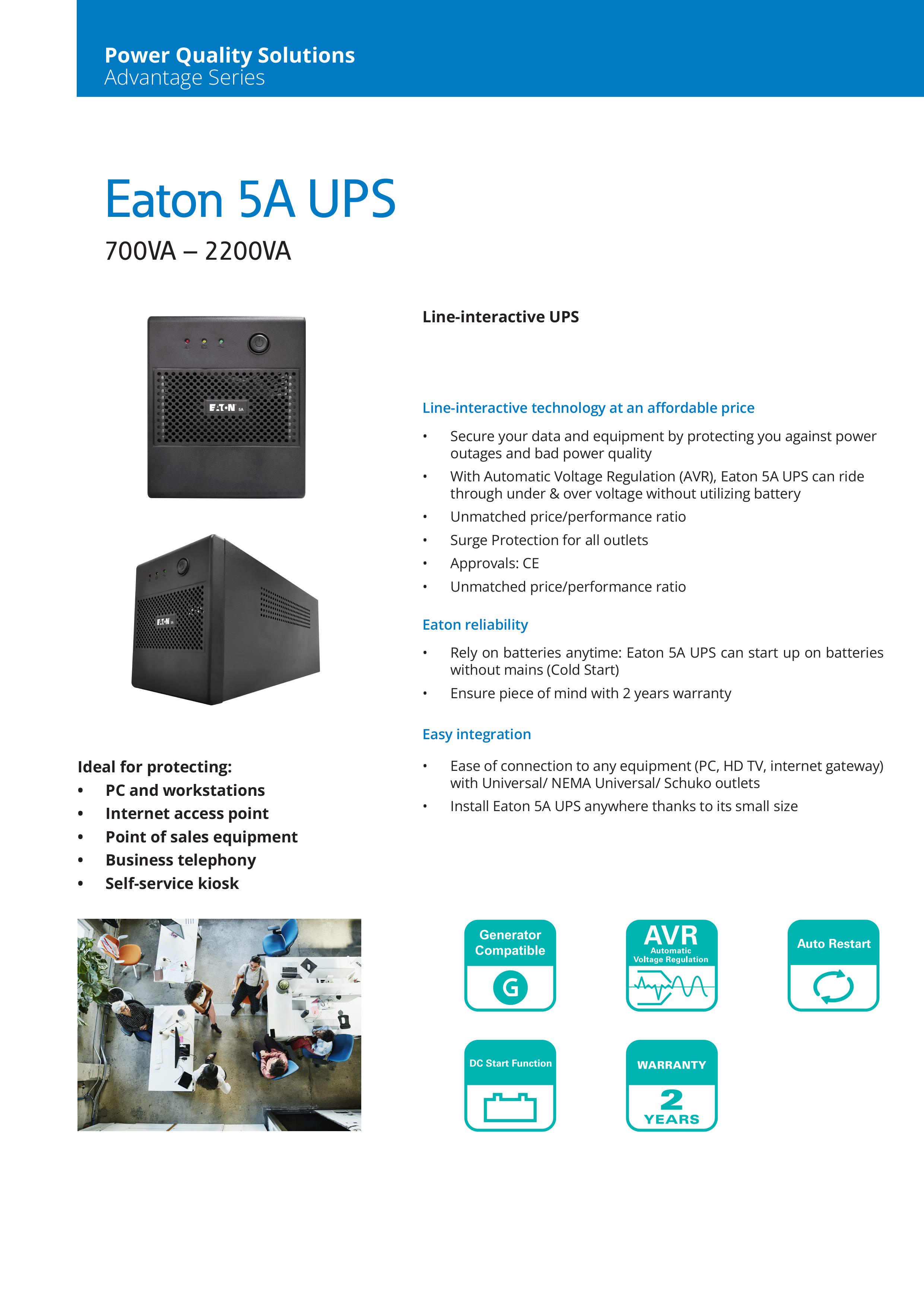 EATON AVR&UPS อุปกรณ์ป้องกันไฟกระชากและเครื่องสำรองไฟ AVR & UPS EATON ...