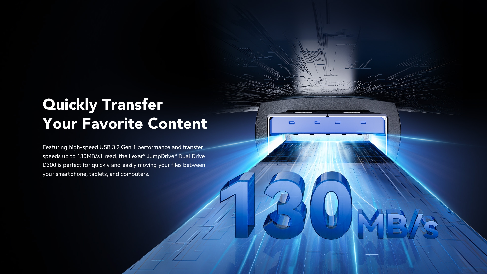 Lexar JumpDrive Dual Drive D300 256GB USB 3.2 Gen 1 Type-C (แฟลชไดรฟ์ทู ...