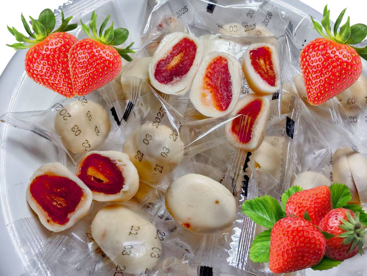 นมชีสสอดไส้ สตรอว์เบอร์รี่ หอม อร่อย หวานอมเปรี้ยว เคี้ยวเพลิน (ปริมาณ90g/180g/400g) | Shopee ...