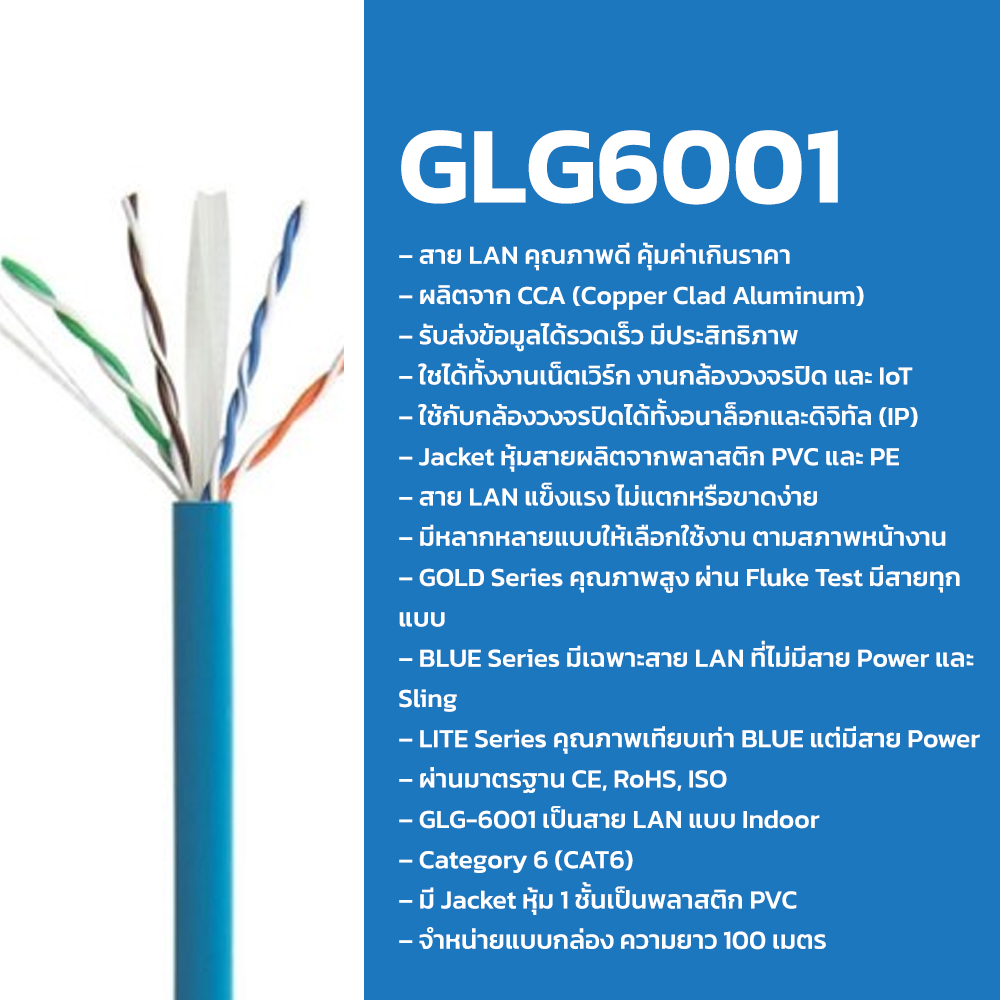 สาย LAN GOLD Series GLINK 100m. รุ่น GLG-6001 | Shopee Thailand