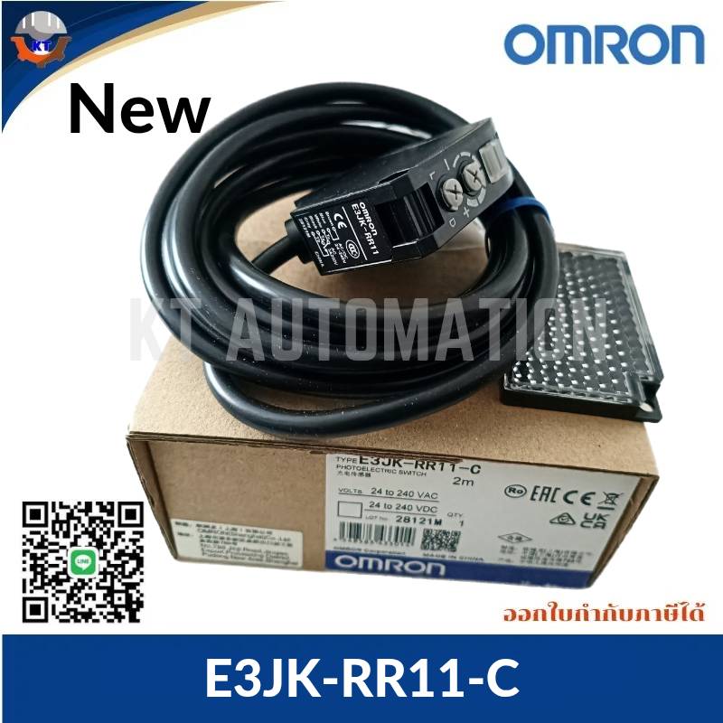 PHOTO SENSOR OMRON E3JK-RR11-C, 2M แผ่นสะท้อน ระยะจับ 7 m เอาท์พุทรีเลย์ ,24 to 240VAC/DC ...