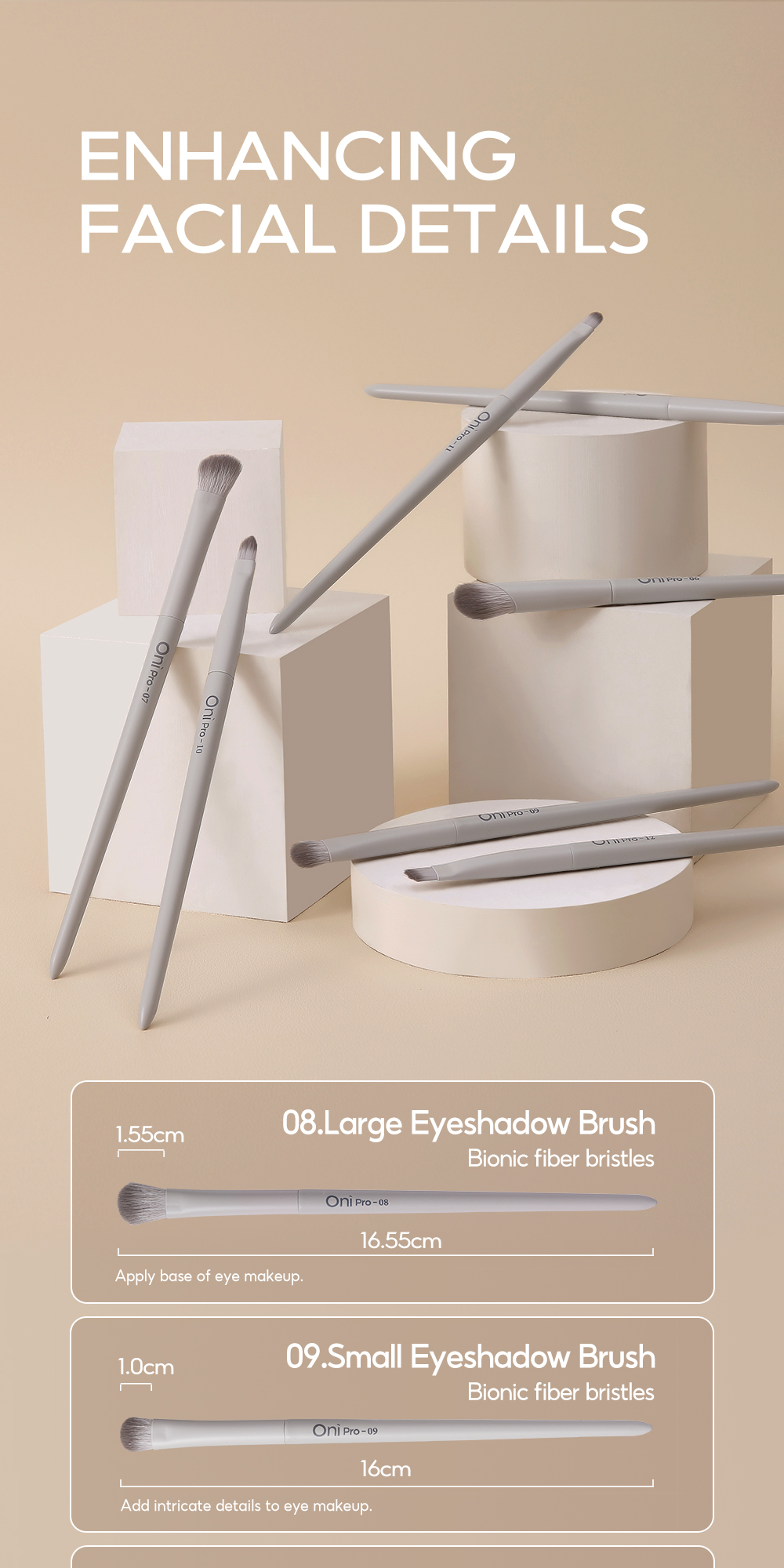 Oni Pro Makeup Brush, Soft Foundation Blush Eyeshadow Brushes ชุดแปรงแต่งหน้า แปรงรองพื้น แปรงบ ...