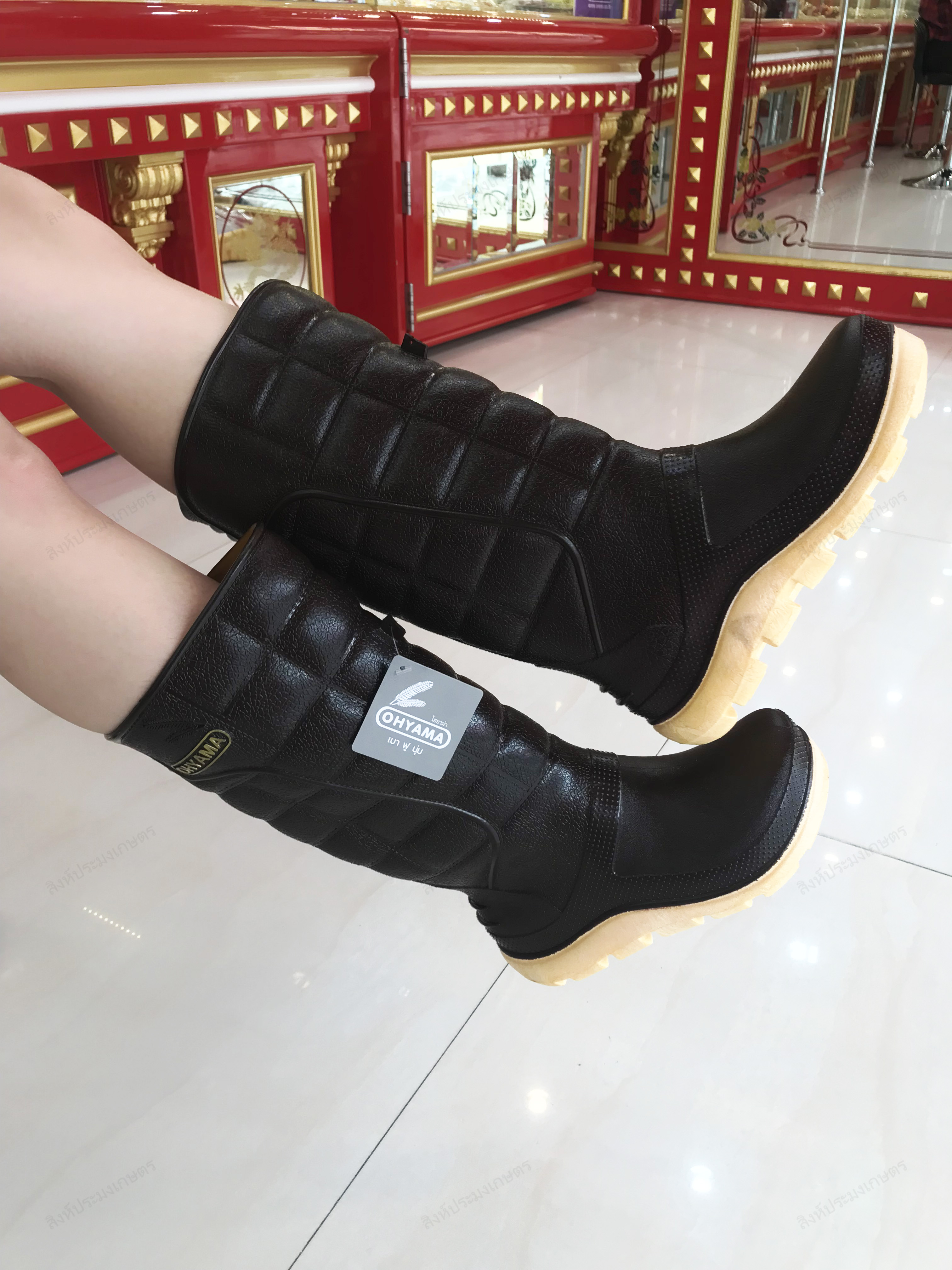 รองเท้าบูท โฮยาม่า รุ่น 15นิ้ว บู้ท ยางพารา กันน้ำ นุ่ม ฟู Ohyama ทำสวน ทำนา ก่อสร้าง boots B003 ...
