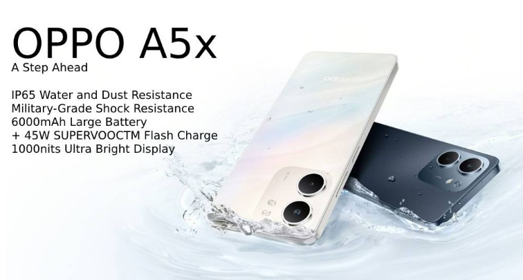 สมาร์ทโฟน OPPO A5x 4+64GB (CPH2725) จอ 6.67นิ้ว Snapdragon 6s Gen แบต ...