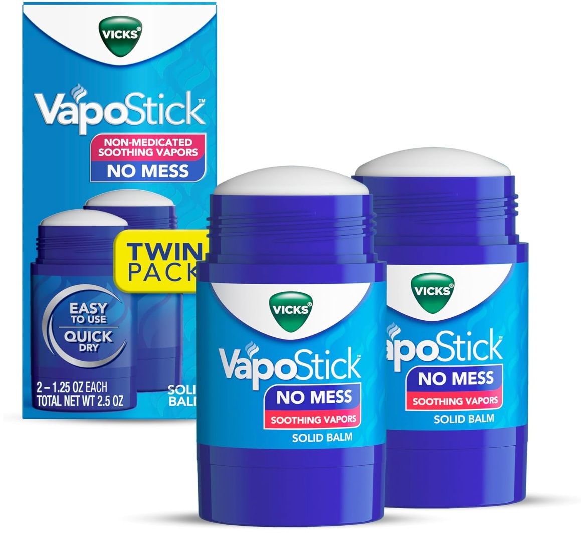 Vicks VapoStick, Solid Balm, No Mess, Soothing Non-Medicated Vicks ...