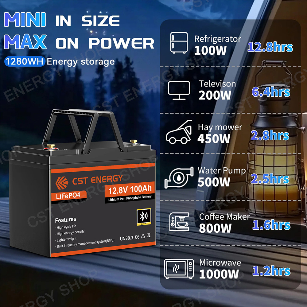 CST ENERGY แบตเตอรี่ lifepo4 12V 100Ah Bluetooth Lithium Battery ...