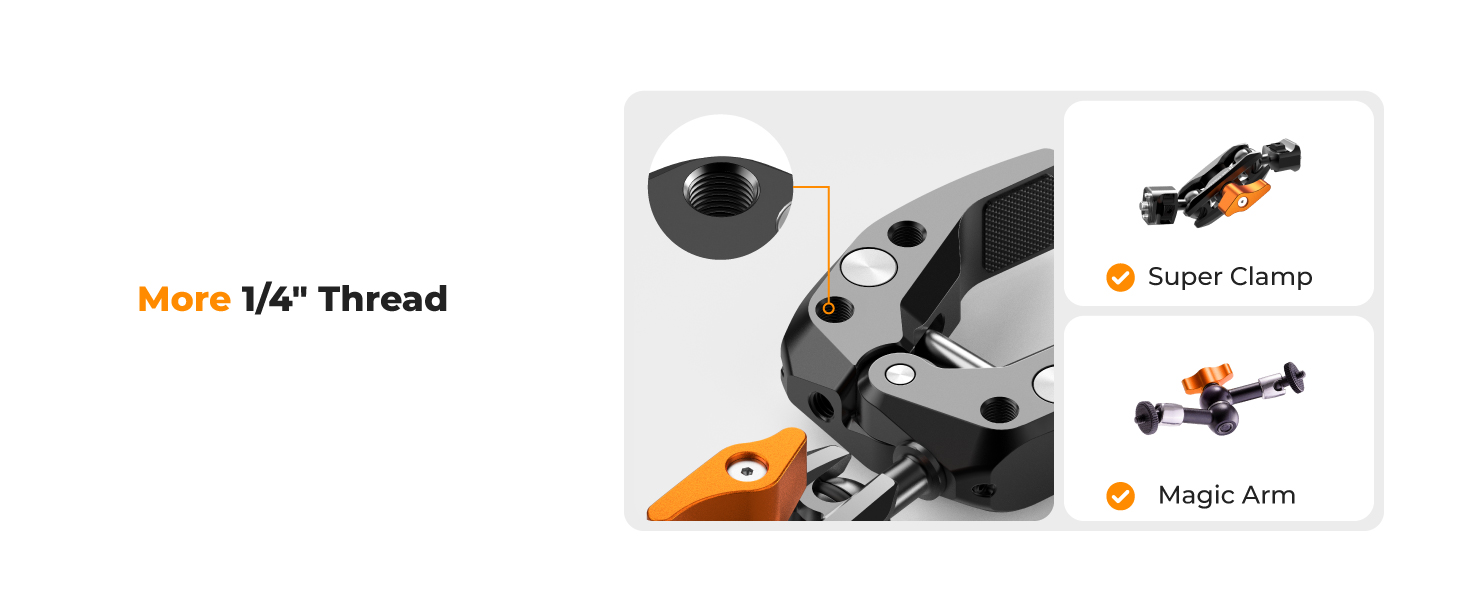 K&F CONCEPT MS13 Crab Claw Pea Clamp Set มาพร้อมกับคลิปหนีบโทรศัพท์ขนาด ...