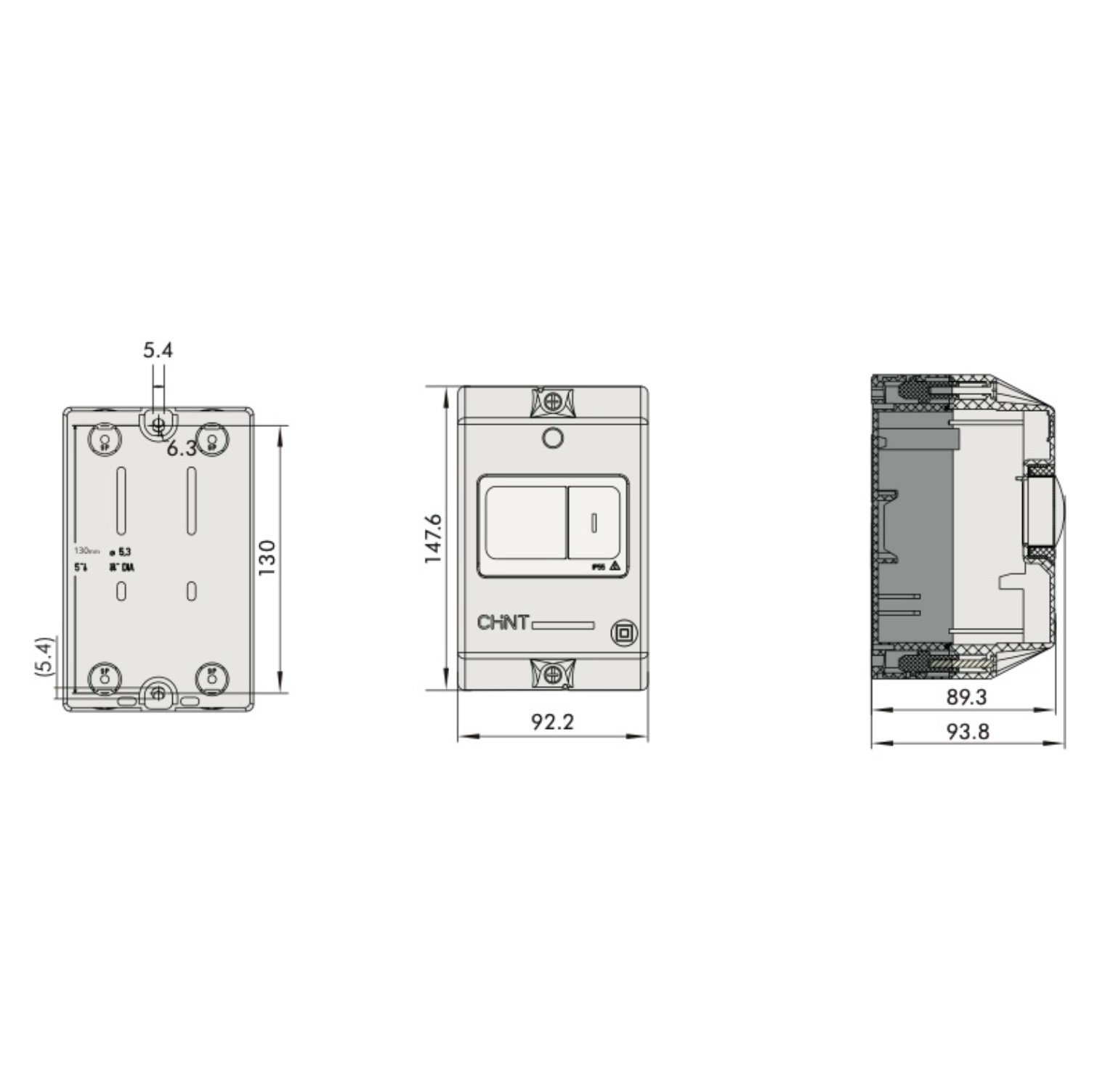 CHINT ตัวเสริม NS2-MC 25A IP55 Waterproof installation box | Shopee ...