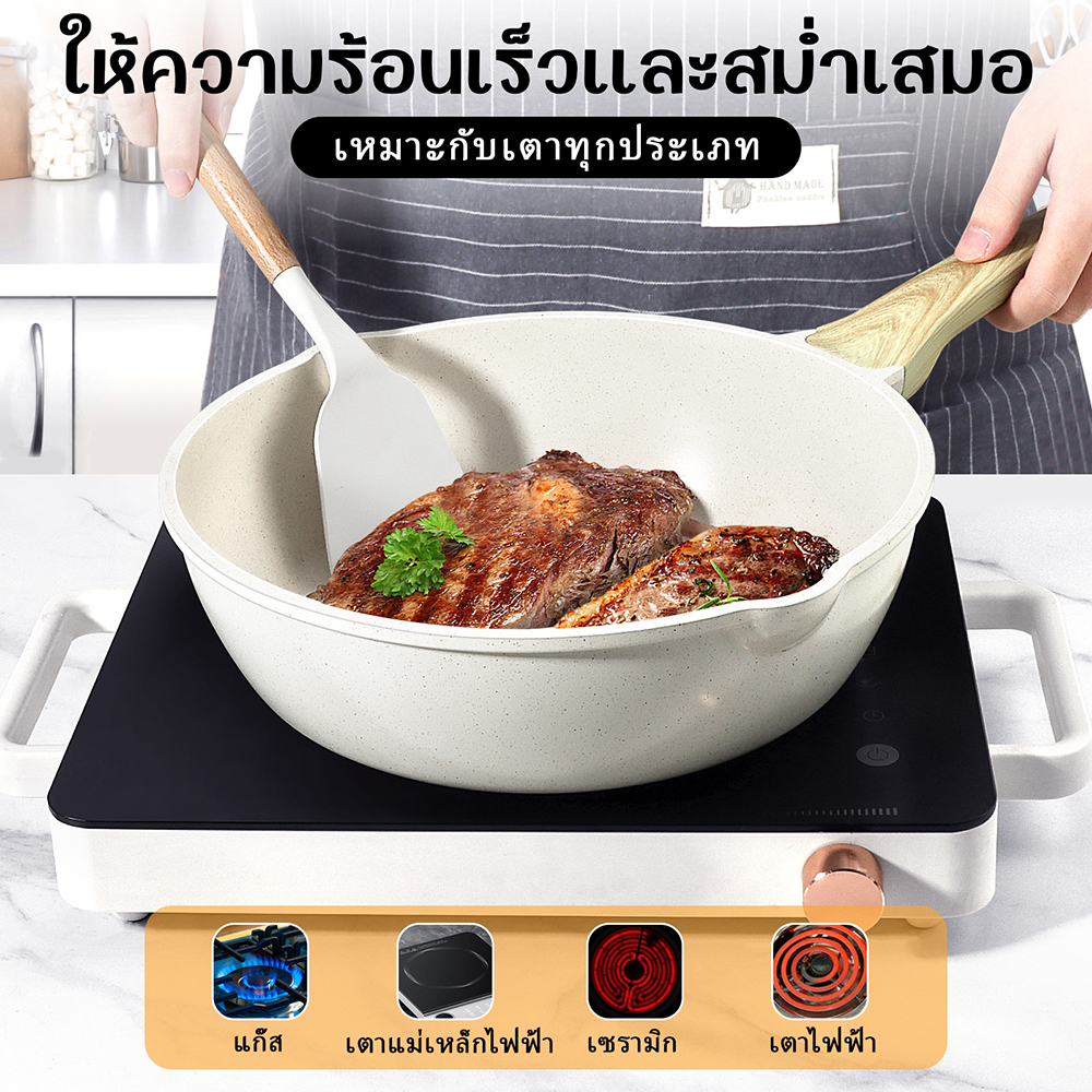 （พร้อมส่ง）GiPP กระทะมีฝา 24/28ซม. กระทะทอด กระทะผัดแบบไม่ติดกระทะ หม้อกระทะเหมาะสำหรับเตาทั้งหมด ...