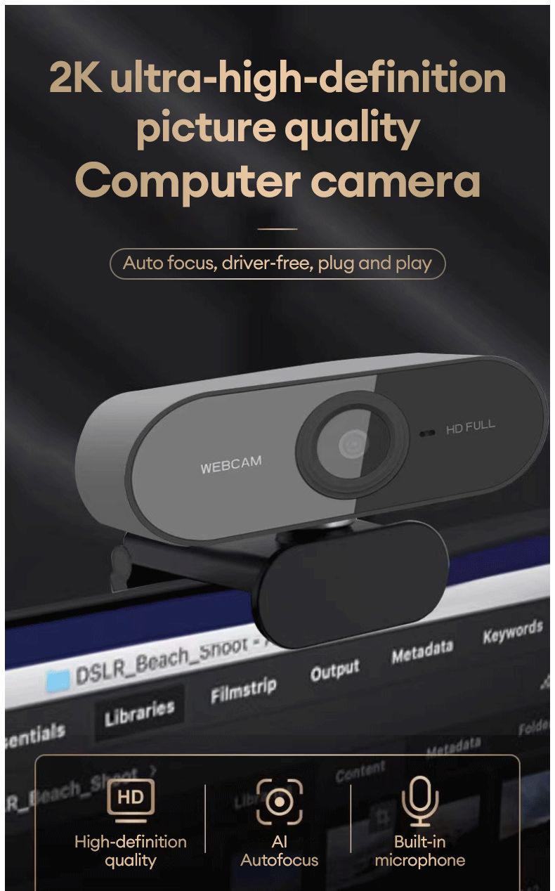 V380 PRO Webcam 2K With Microphone Full HD Video Call For PC Laptop ...