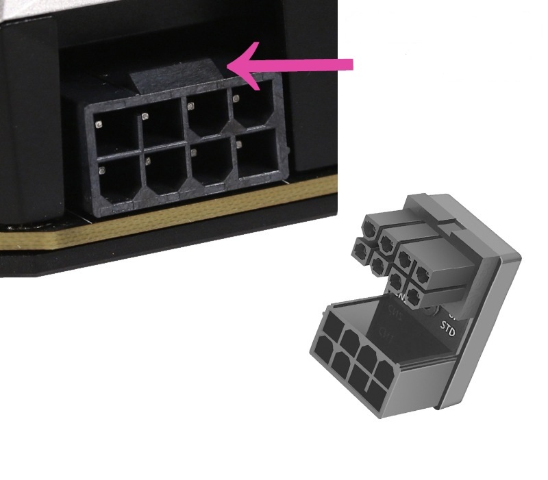 ข้องอ ATX 6 Pin Female to 6 Pin Male 8 Pin to 8 Pin 180 Degree Angled ...