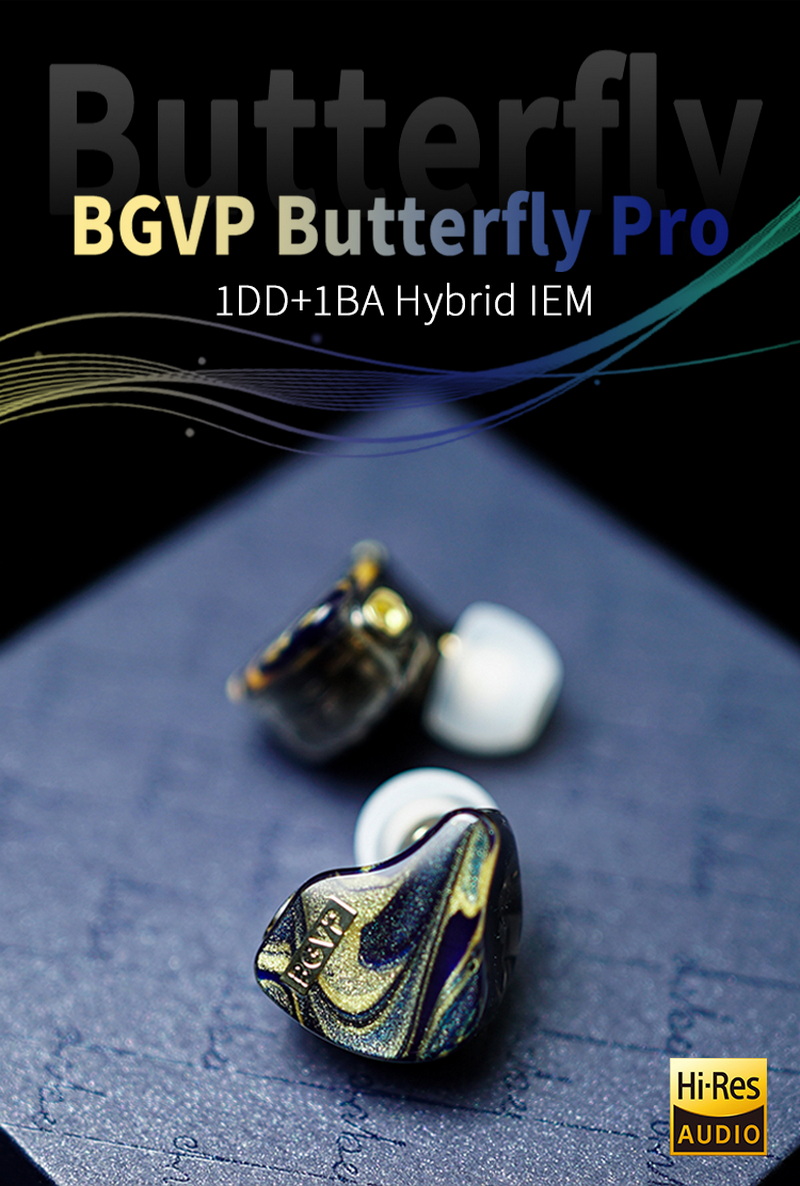 BGVP - Butterfly Pro หูฟัง IEMs หูฟัง Hybrid 2 ไดรเวอร์ 1DD+1BA รองรับ ...