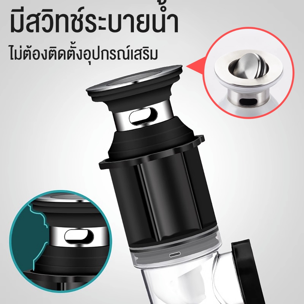 BAANHARDWARE สายท่อน้ำทิ้ง การระบายน้ำ2ทาง ใช้ได้ทั้งอ่างซิงค์และอ่างล้างหน้า MA-J-052BK ...