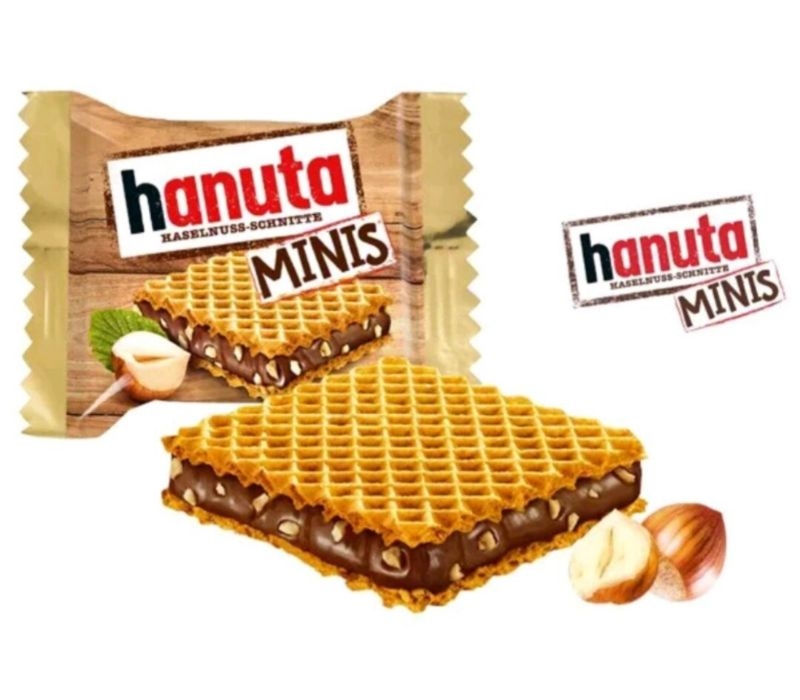 Ferrero Hanuta Hazelnut Cocoa Cream Waffer เวเฟอร์กรอบสอดไส้ครีมผสมถั่ว ...