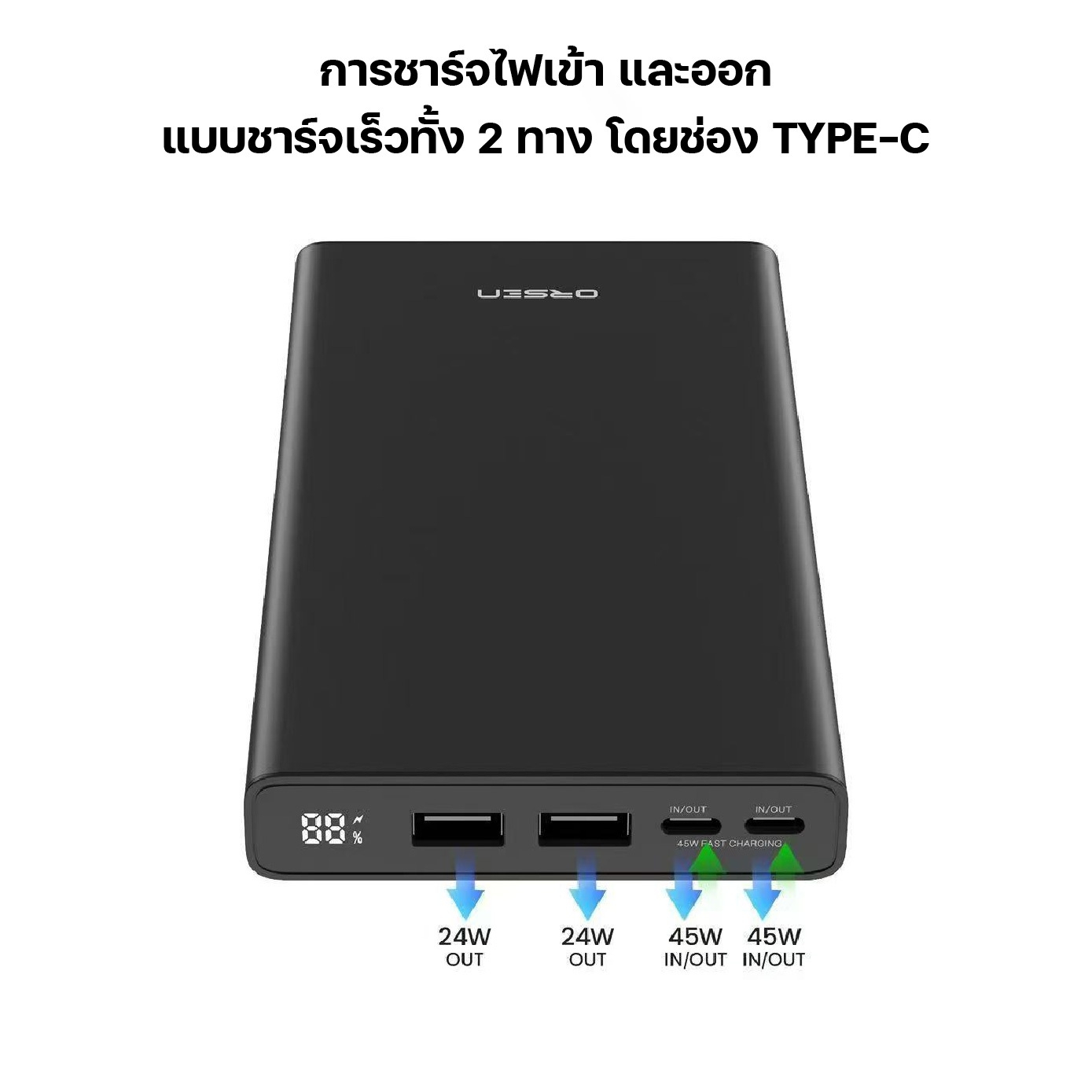 [ใช้โค้ด เหลือ639฿] แบตสำรอง ELOOP ORSEN E29 Ultra POWER BANK พาวเวอร์ ...