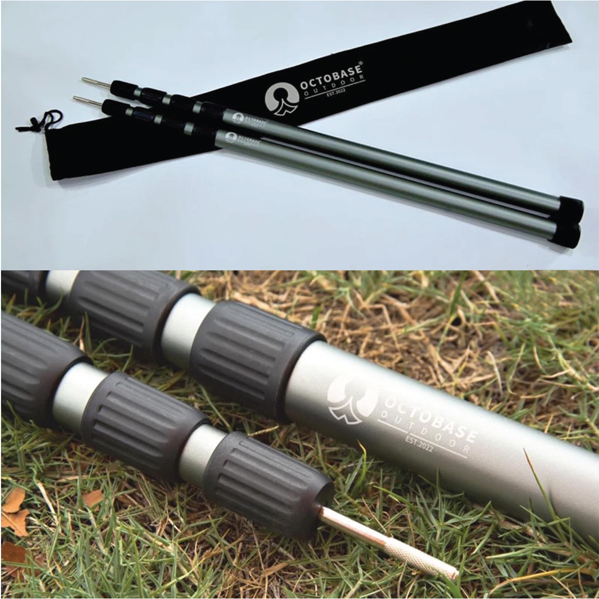 Octobase Octopole 4SP Titanium Grey เสาทาร์ปปรับสไลด์ ปรับสูงสุดได้ 2.5 ...