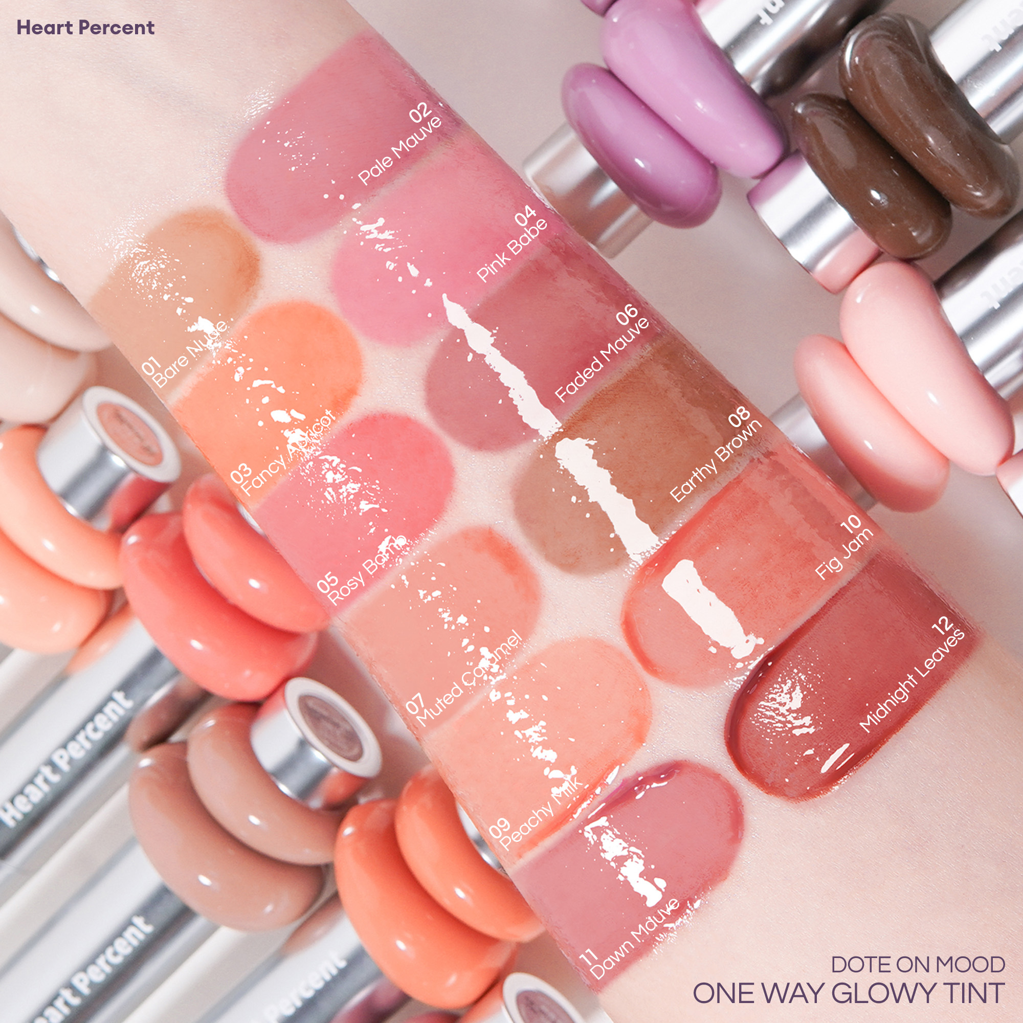 Heart Percent Dote On Mood One Way Glowy Tint #ฮาร์ทเปอร์เซ็นต์ #ลิปทิ ...