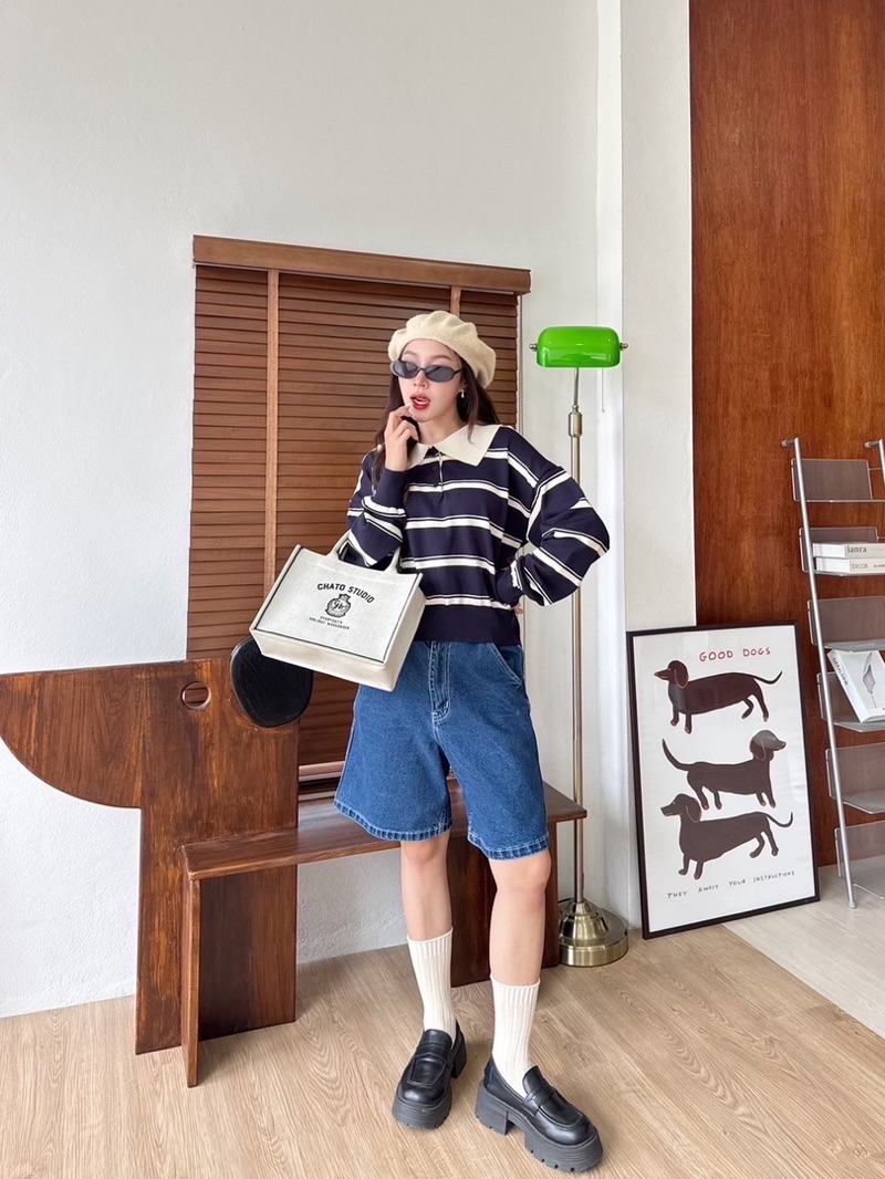 เสื้อโปโลแขนยาวผ้าไหมพรมทอลาย งาน WARIN กระดุมหน้า WRPL0020 | Shopee ...