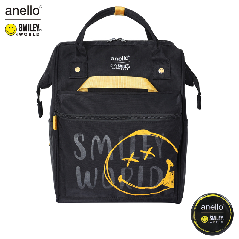 พร้อมส่ง anello x SMILEY กระเป๋าเป้แฟชั่น ช่องเยอะใส่ของได้เยอะ ผ้ากัน ...