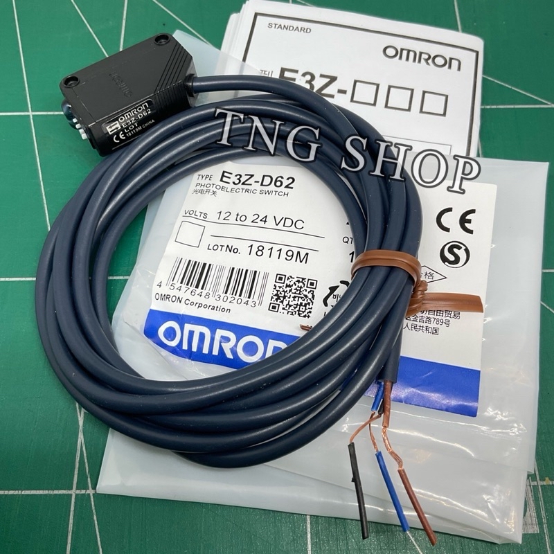 เซ็นเซอร์ E3Z-D62 (NPN-NO) ระยะตรวจจับ10-80CM Photoelectric switch โฟโต้ เซ็นเซอร์ Sensor จับ ...