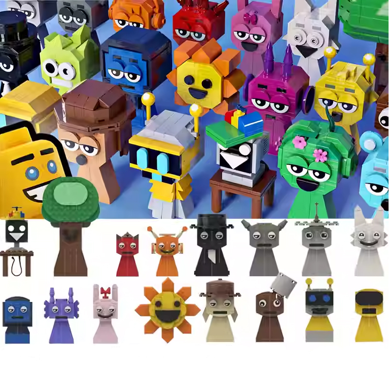 พร้อมส่ง MOC Incredibox sprunki Building Blocks 926pcs Gray Oren Wenda ...