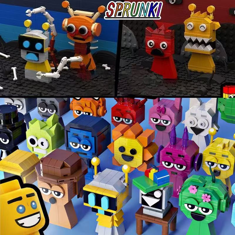 พร้อมส่ง MOC Incredibox sprunki Building Blocks 926pcs Gray Oren Wenda ...