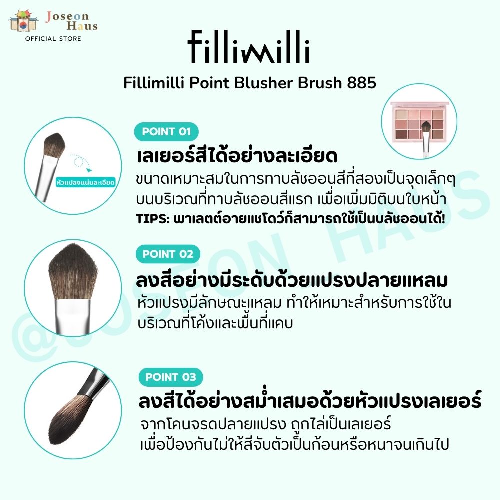 Fillimilli Point Blusher Brush 885/Point Eyeshadow Brush Defining 511 ...