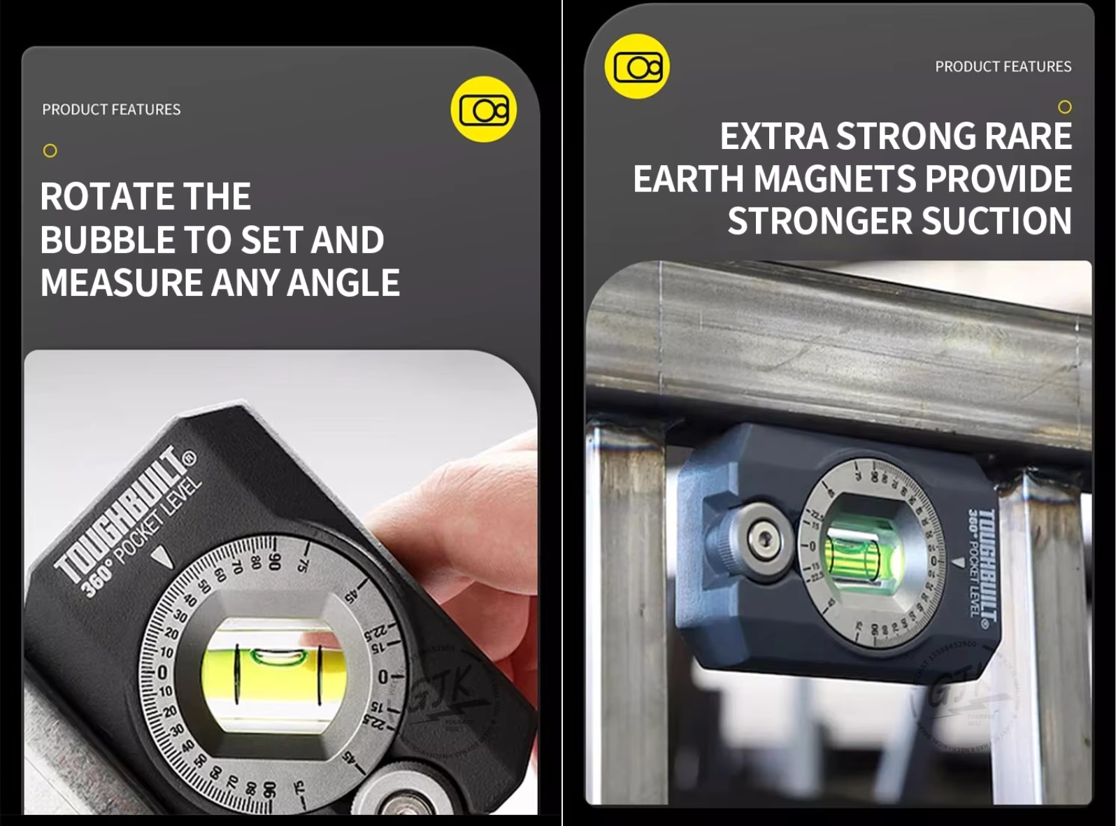 ToughBuilt รุ่น TB-H2-L-4R ระดับน้ำพกพา 360 องศา [ 360 Degree Pocket ...