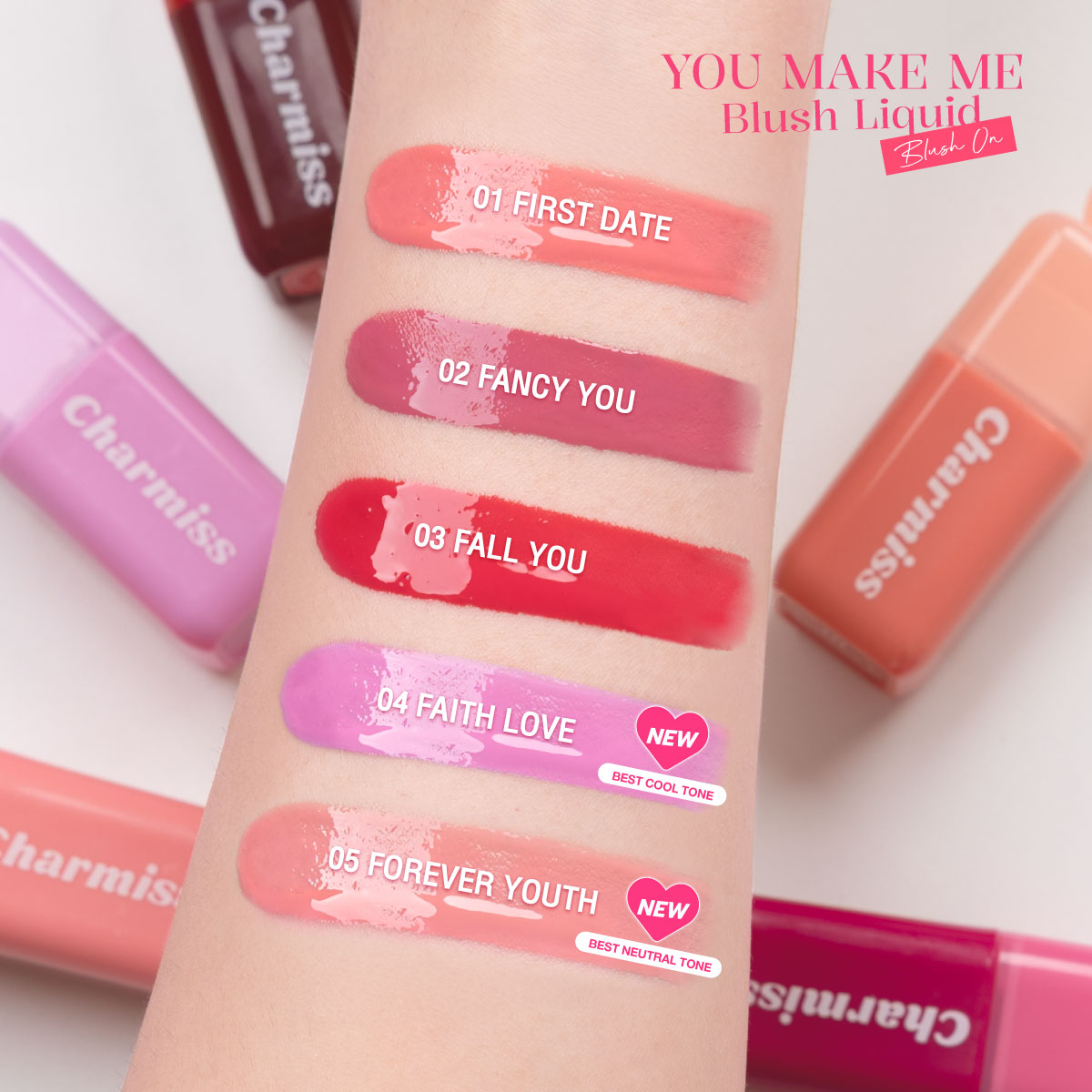 charmiss you make me blush บลัชน้ำมินิฮาร์ท ใหม่ จาก Charmiss💕 ไซส์มินิ ...