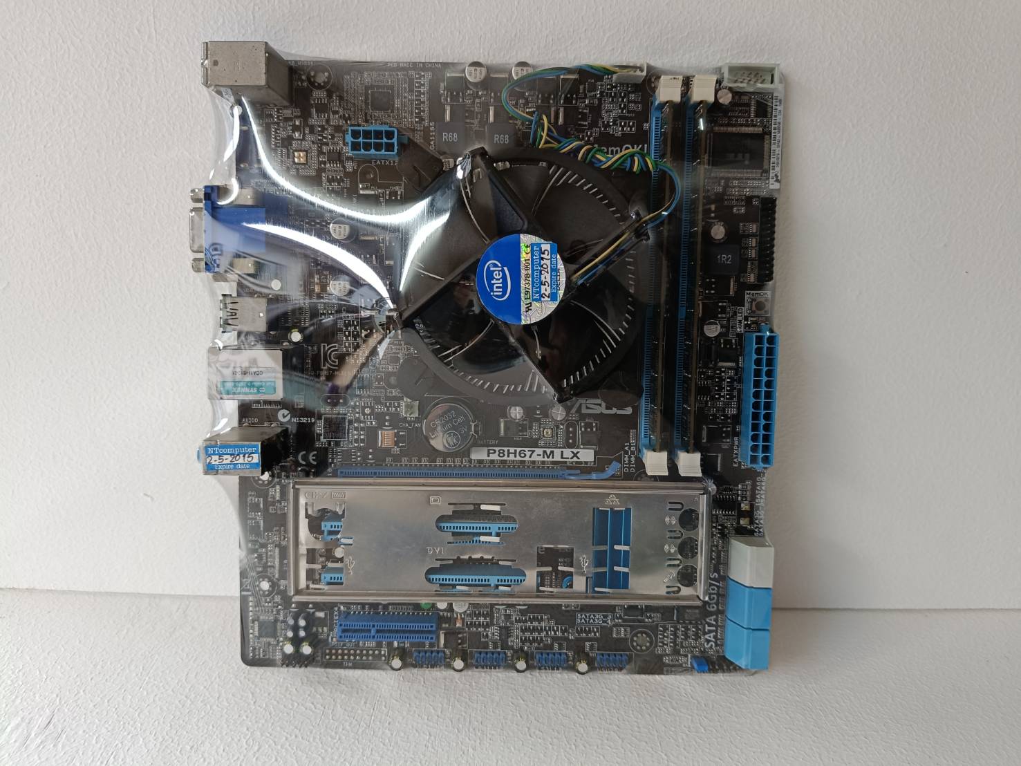 เมนบอร์ด ASUS P8H67-M LX Socket 1155 CPU i5-2400 RAM 8GB DDR3 พร้อมฝา ...