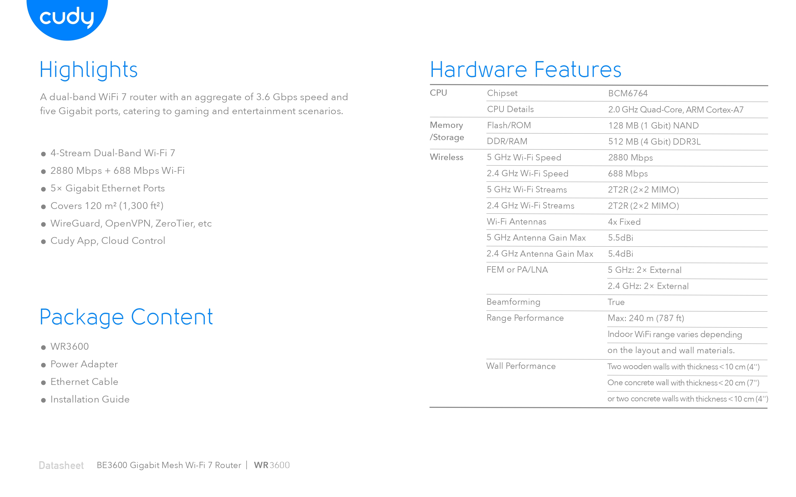 Cudy WR3600 BE3600 Gigabit Dual Band Wifi7 Router เร้าเตอร์ by ckonline ...