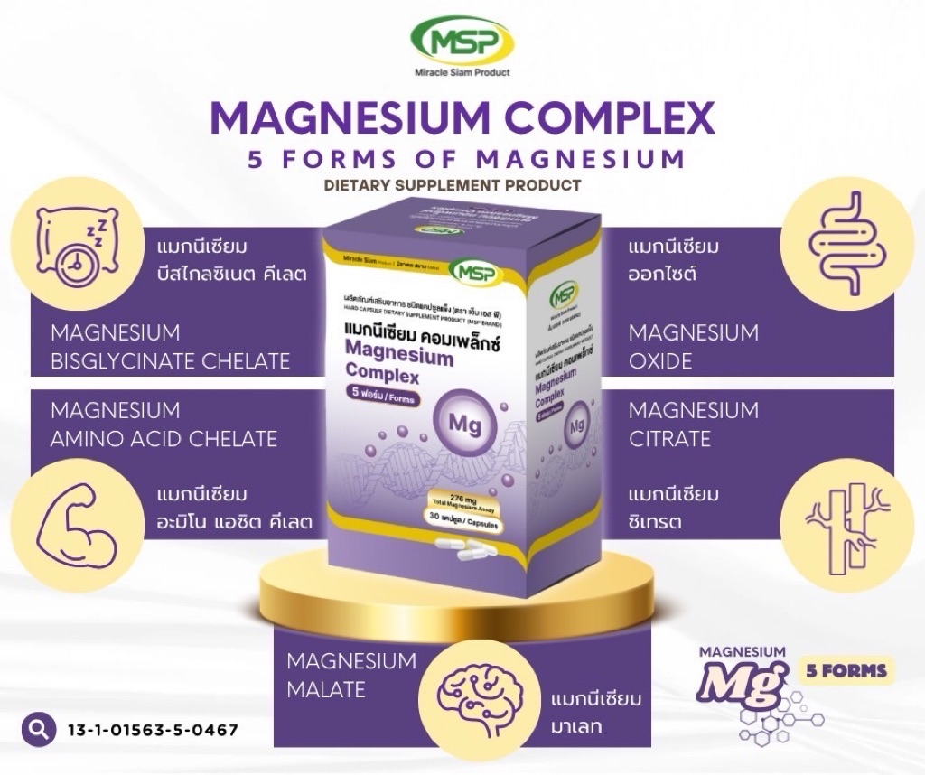 แมกนีเซียม คอมเพล็กซ์ 5 ฟอร์ม l Magnesium complex 5 forms l MSP Brand l ...