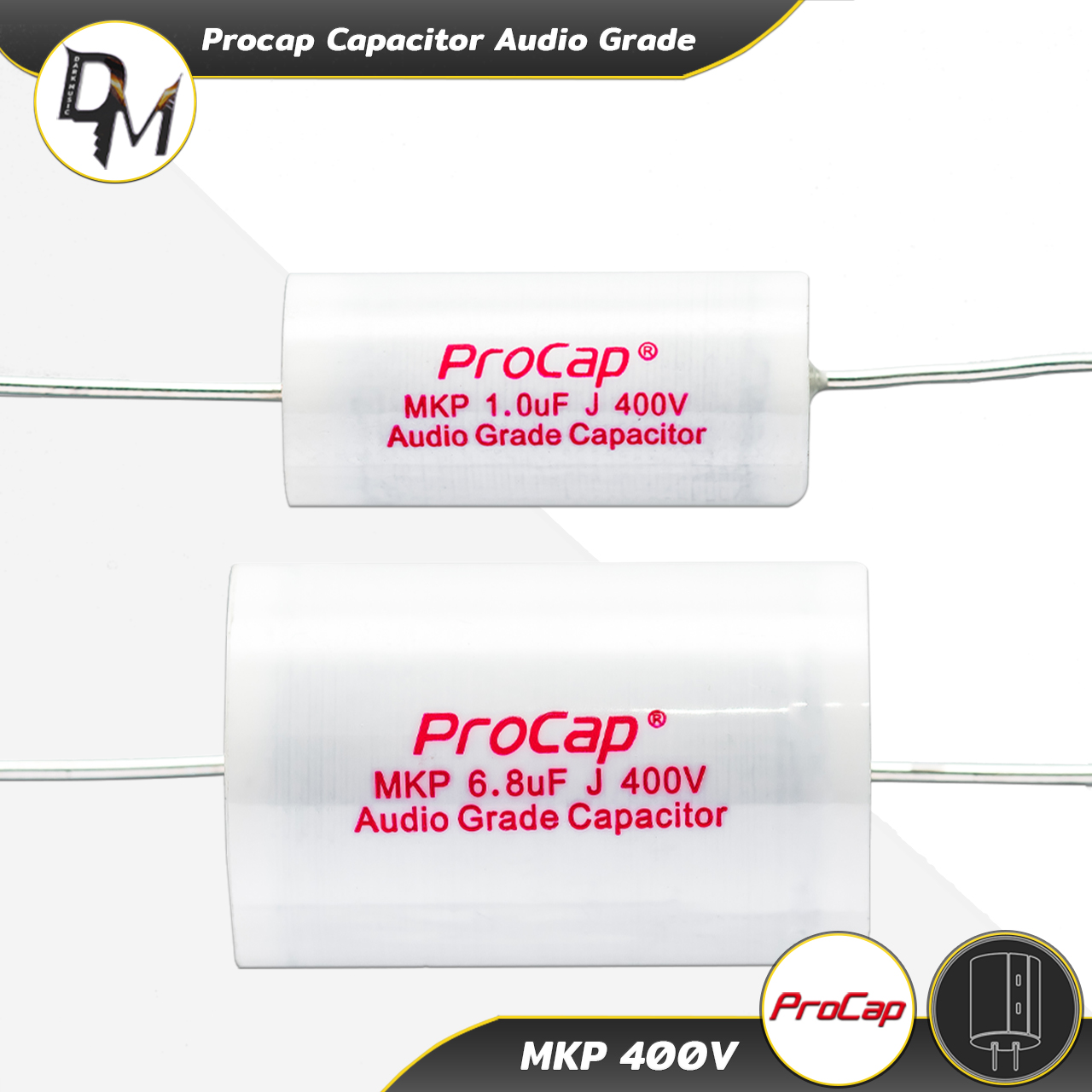 PROCAP คาปาซิเตอร์ 400V MKP 1.0-8.2 uF ซีคล่อม ลำโพง C. เสียงแหลม เครื่องเสียง Audio Grade ...
