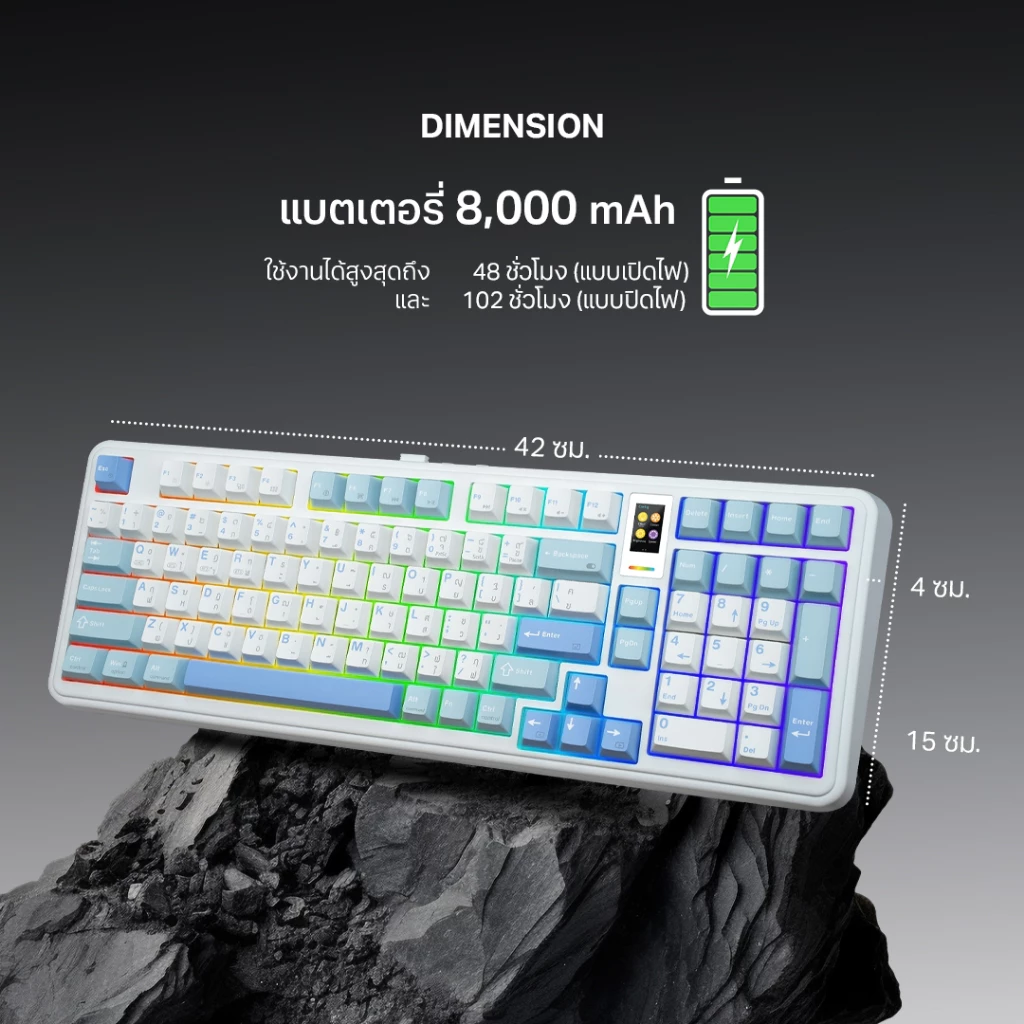 คีย์บอร์ดเกมมิ่งไร้สาย EGA TYPE CMK11 Mechanical Full RGB Hot swap ...