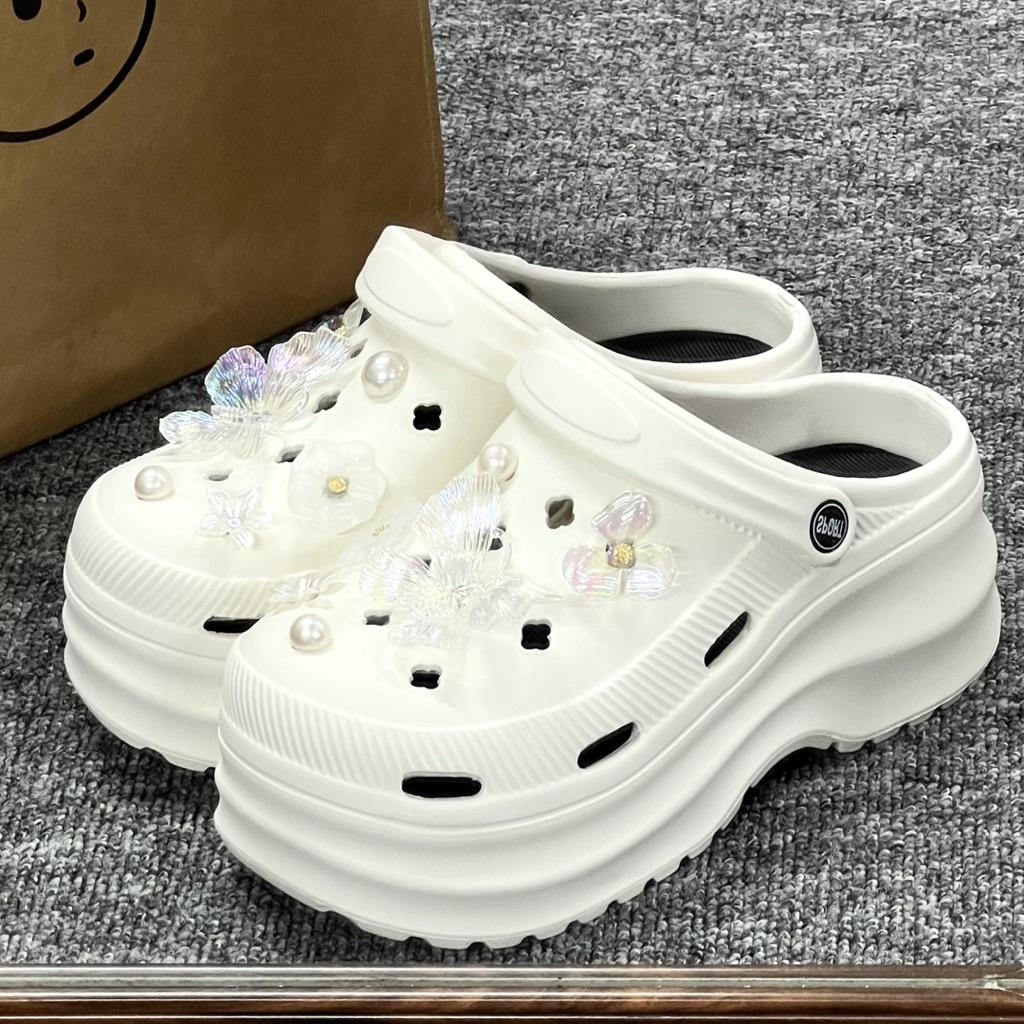 รองเท้าหัวโต แฟชั่นดอกไม้ผีเสื้อสีรุ้ง คอลเลกชั่นสุดฮิต สีพลาสเทล สุดแก ...