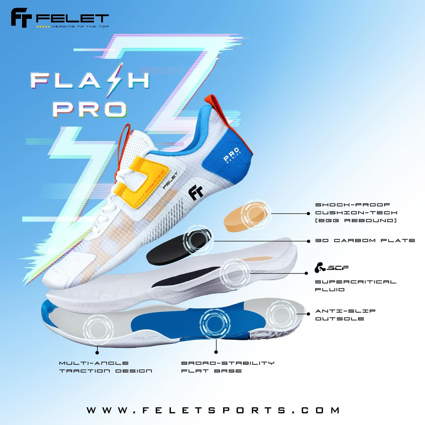 FELET รองเท้าแบดมินตัน รุ่น FLASH PRO | Shopee Thailand