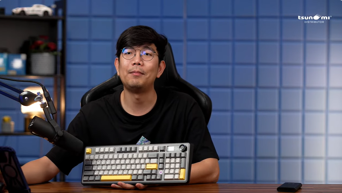 คีย์บอร์ดเกมมิ่ง Ajazz AK980 LCD Tri-Mod Maila Switch Gasket Mechanical ...