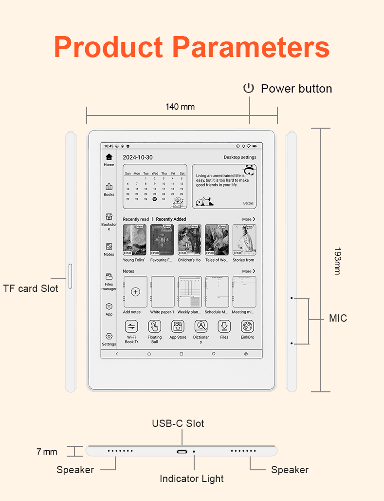 Meebook M8 eBook Reader - 7.8" Eink (Android 14 / Micro SD Slot 1TB) E ...