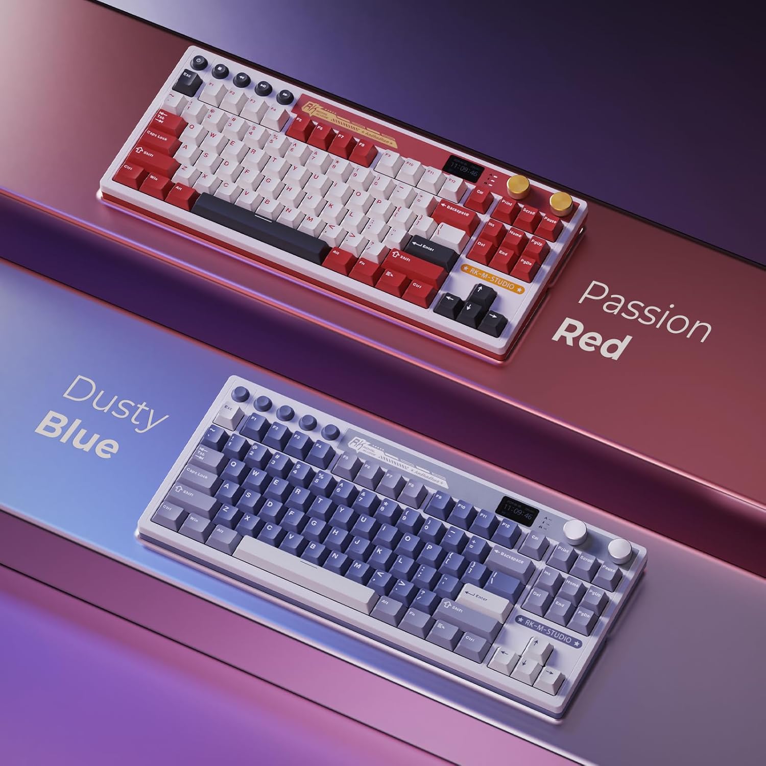 Rk Royal Kludge M87 Ocean Blue 88Keys Tri-Mode RGB แบบมีสายบลูทูธ 2.4G ...