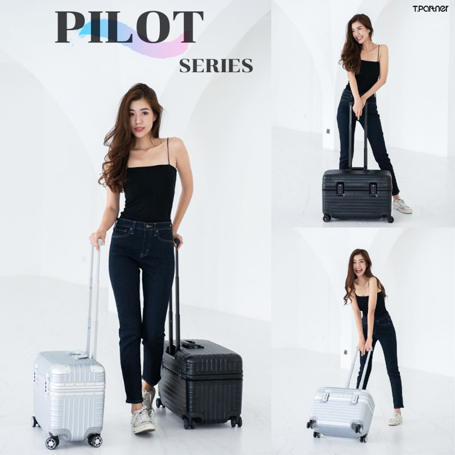 Tpartner แท้(ประกัน3ปี) กระเป๋าเดินทางล้อลาก Pilot PC+ABS โครงอลูมิเนียม ใส่ Laptop กล้องถ่ายรูป ...