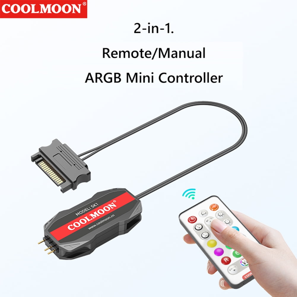 ARGB Controller Cable 5V 3pin To SATA RGB Remote With 1 to 4 Extension ...