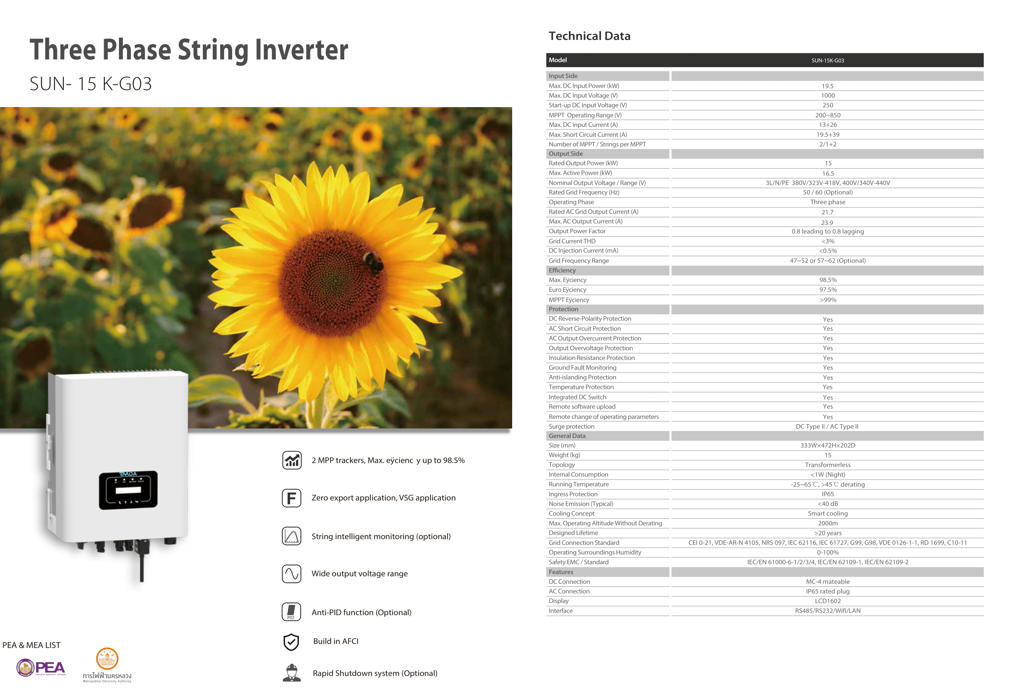 TMDA on grid inverter 3K 5K 10K 1phase 6K 10K 15K 20K 30K 50K 100K ...